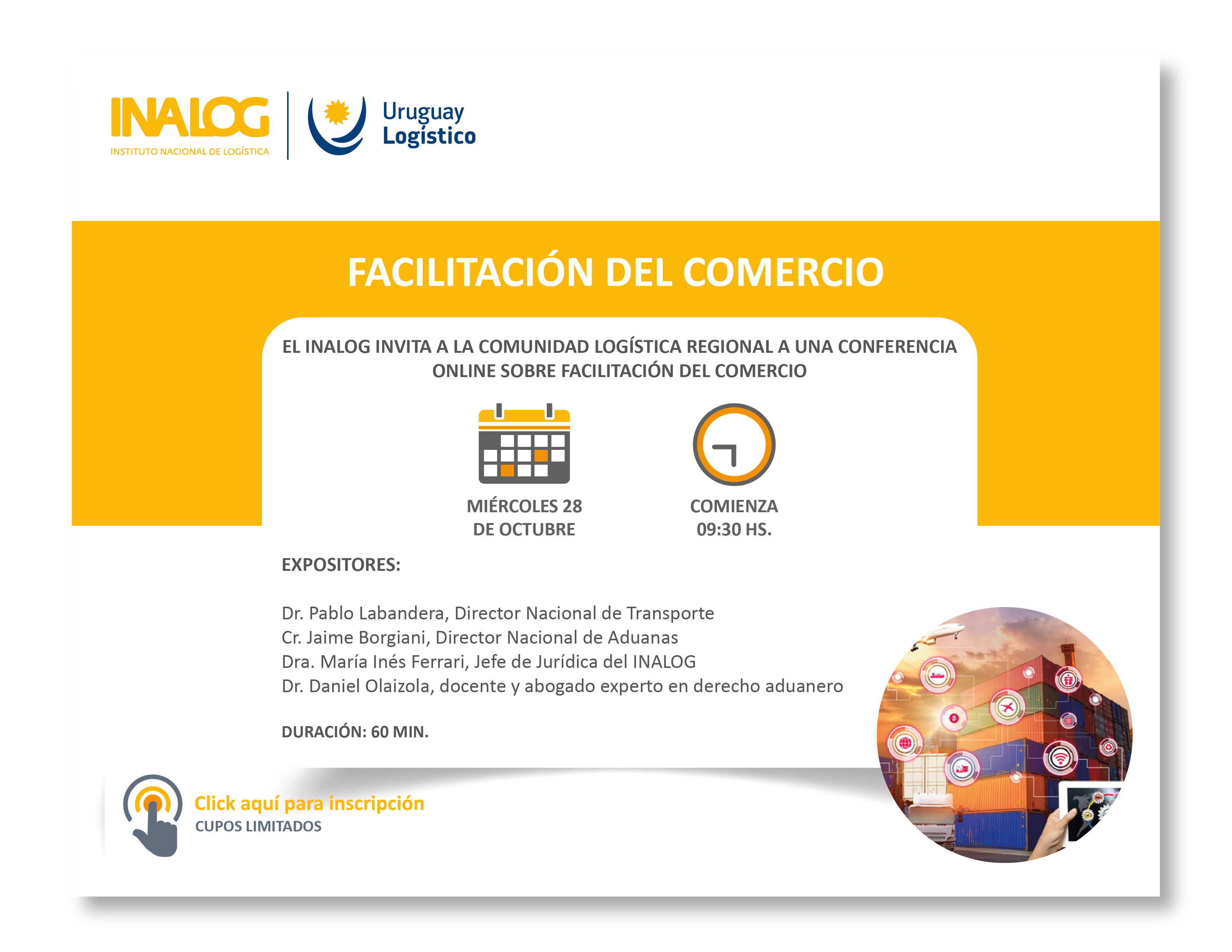 Conferencia online – Facilitación del comercio | www.inalog.org.uy
